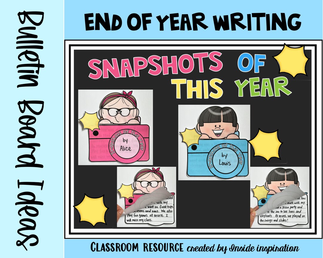 End of Year Writing Snapshots of This Year Camera Craftivity Bulletin ...