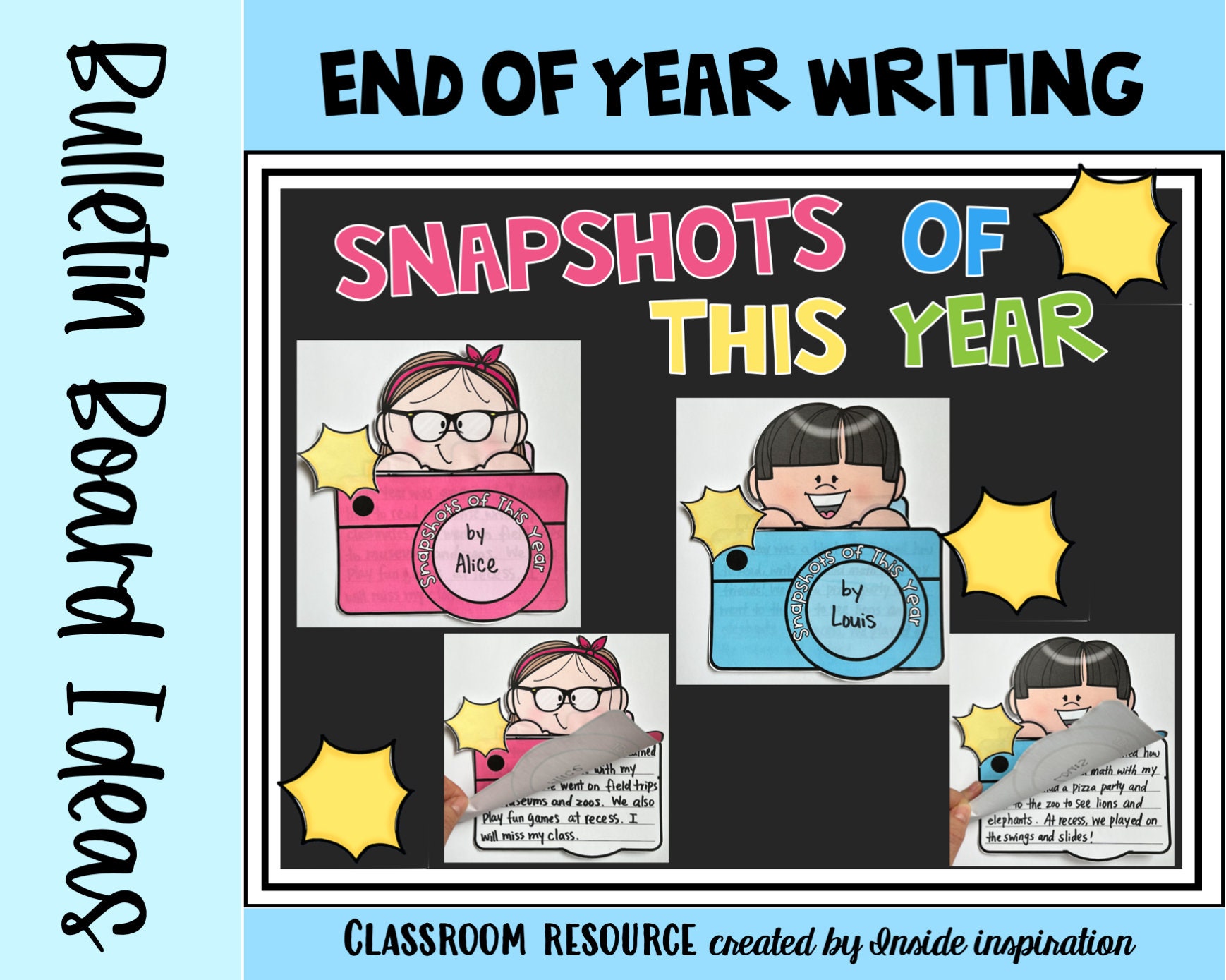 End of Year Writing Snapshots of This Year Camera Craftivity Bulletin ...