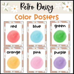 Retro Boho Daisy Themed Calming Color Classroom Decor Bundle Editable ...