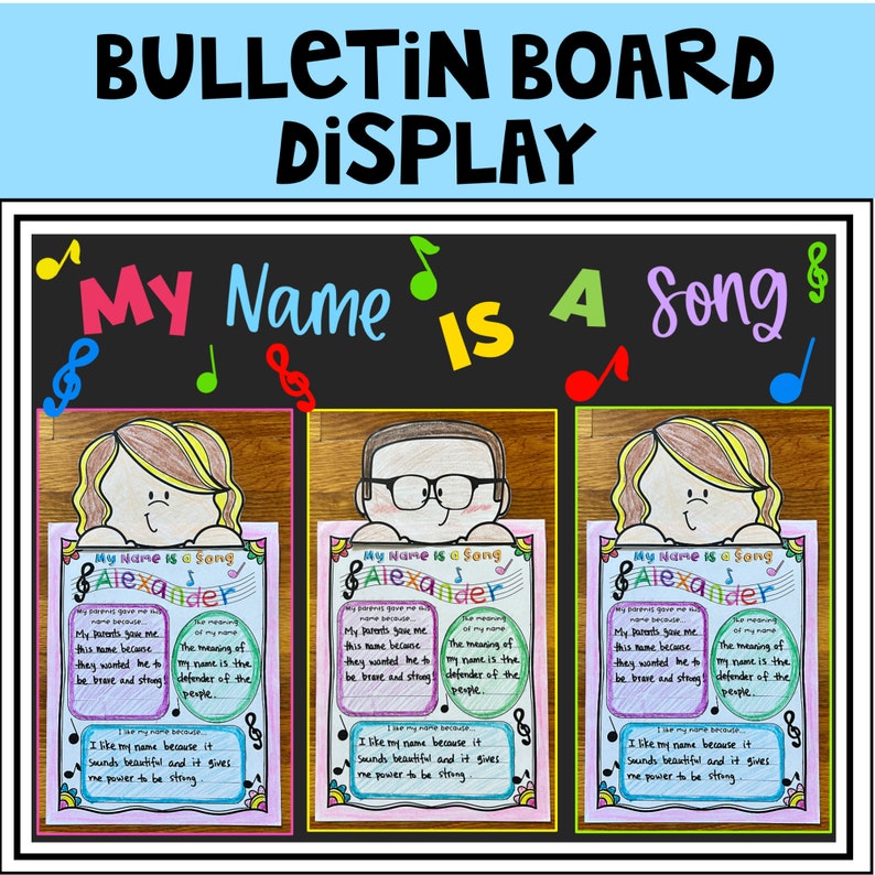 Your Name is a Song Book Companion Activity Bulletin Board Idea for ...