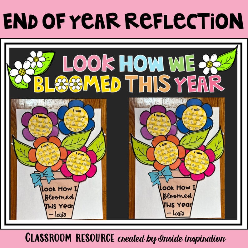End of Year Reflection-look How We Bloomed This Year-bulletin Board ...
