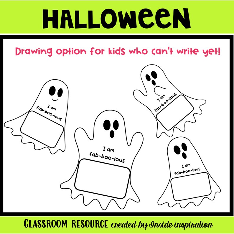 Halloween Ghost We Are Fab-boo-lous Simple Writing Bulletin Board Kit ...
