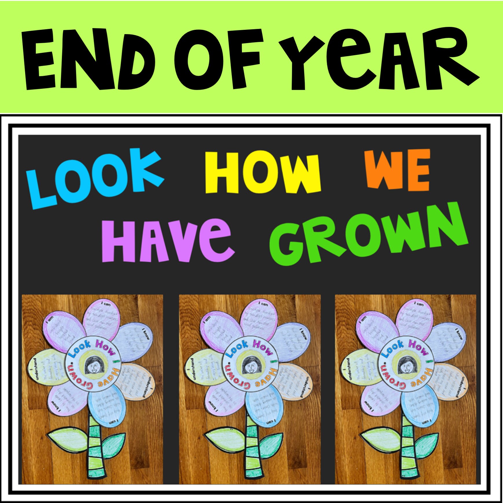 End of Year Look How I Have Grown Craft Bulletin Board Idea - Etsy