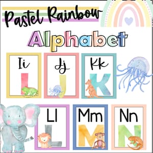 Pastel Rainbow Alphabet Posters, Alphabet Posters, Classroom Decor ...