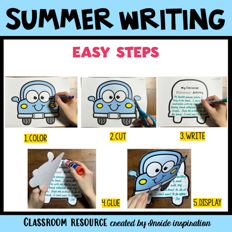 Zooming Into Summer Car-themed Summer Craftivity Bulletin - Etsy