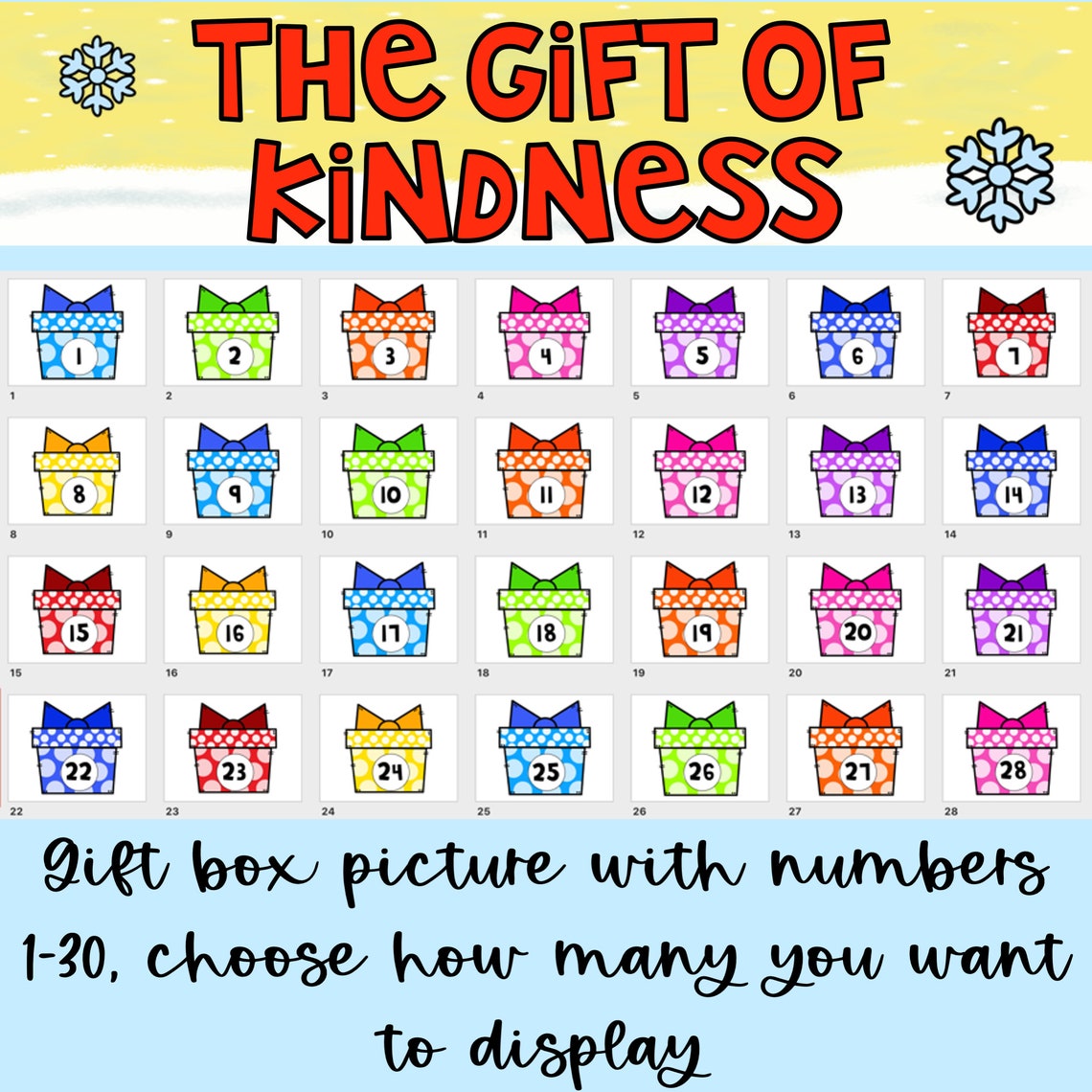 The Gift of Kindness Door Decoration Bulletin Board Decoration ...