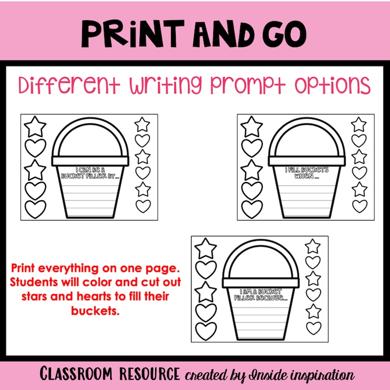 We Are Bucket Fillers Kindness Writing Bulletin Board Kit - Etsy