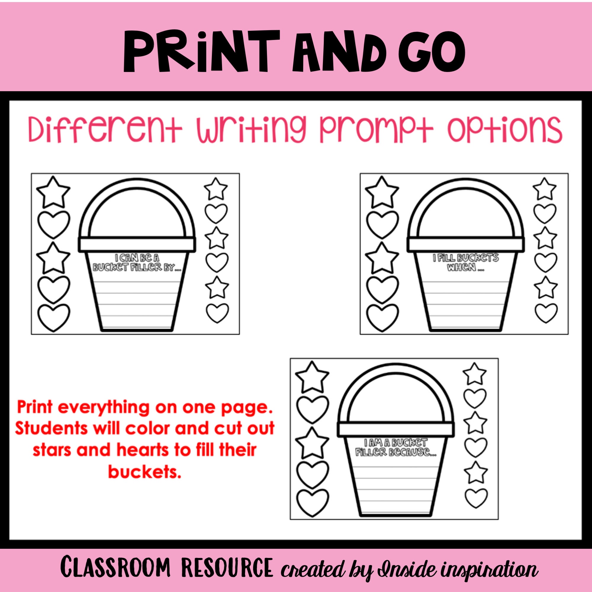 We Are Bucket Fillers Kindness Writing Bulletin Board Kit - Etsy