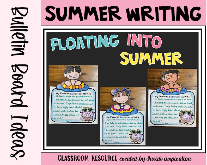 Floating Into Summer Floatie-themed Summer Craftivity Bulletin Board ...