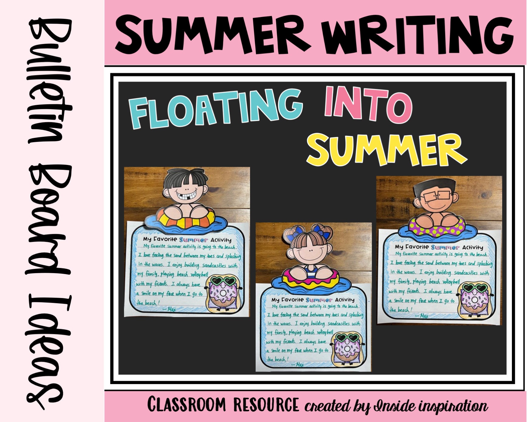 Floating Into Summer Floatie-themed Summer Craftivity Bulletin Board ...