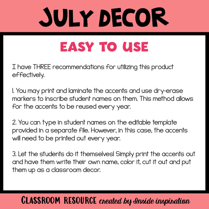 Shining Sun Themed Monthly Classroom Decor Bulletin Board Idea-july - Etsy