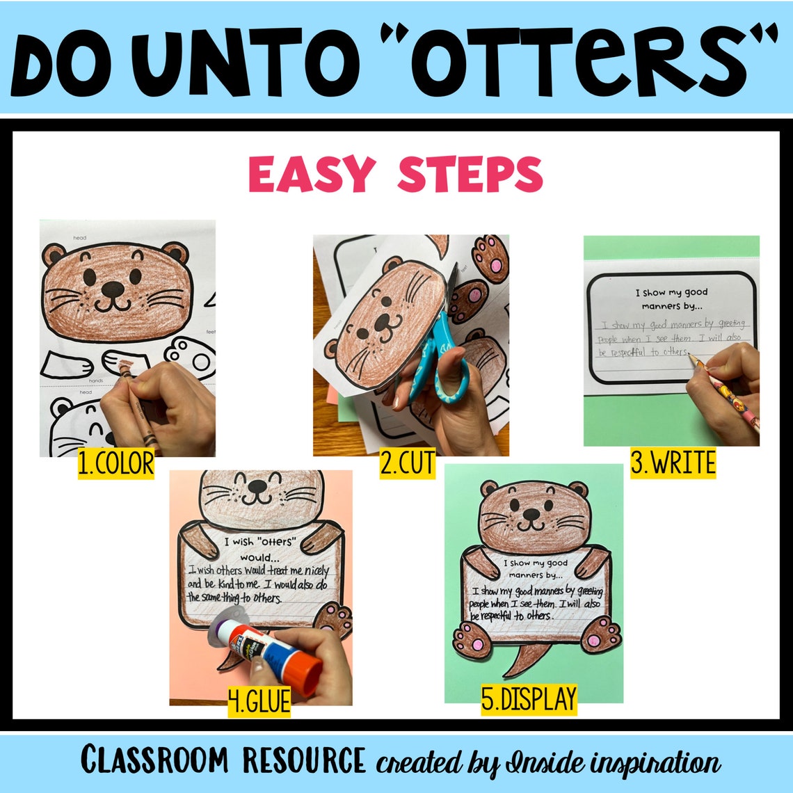 Do Unto Otters Manners Classroom Community Writing Craftivity - Etsy