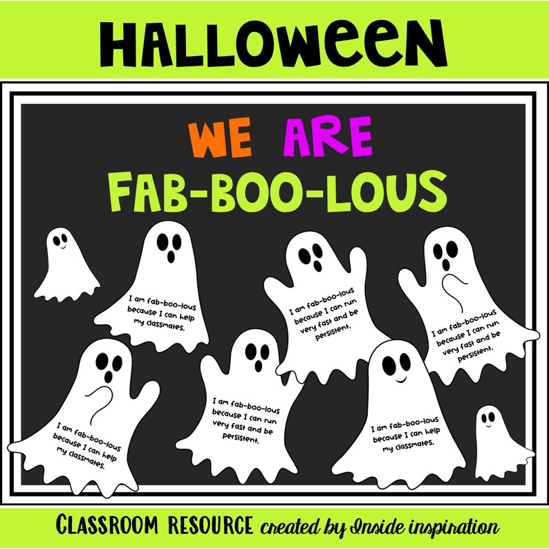 Halloween Ghost We Are Fab-boo-lous Simple Writing Bulletin Board Kit ...