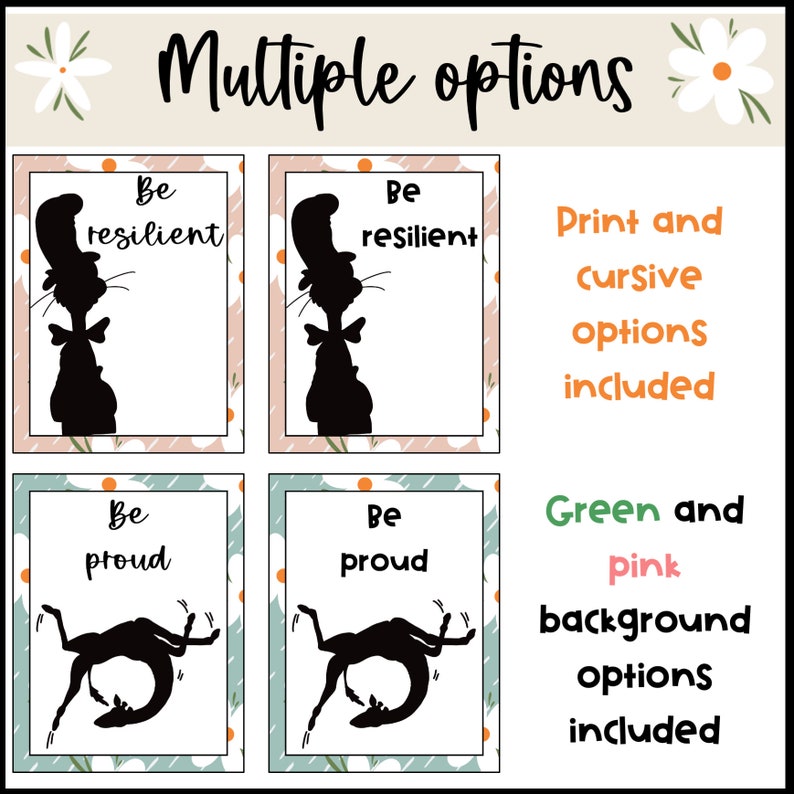 Retro Boho Daisy Classroom Library Posters With Book Character ...