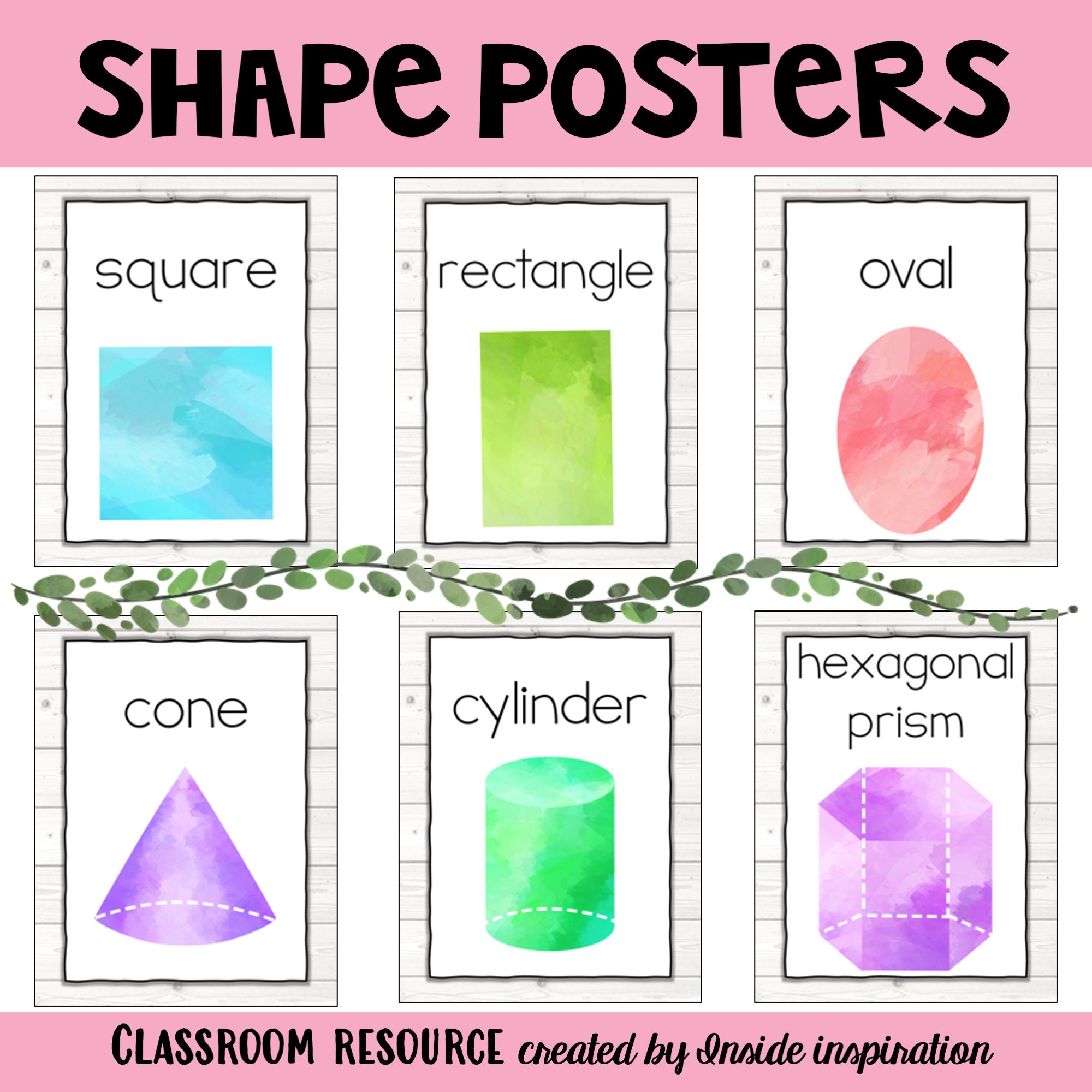 Farmhouse Theme White Wood Watercolor 2D and 3D Shape Posters - Etsy