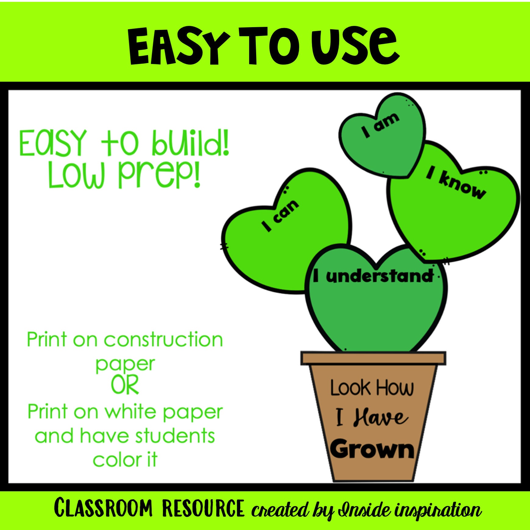 End of Year Look How I Have Grown Craft Bulletin Board Idea - Etsy