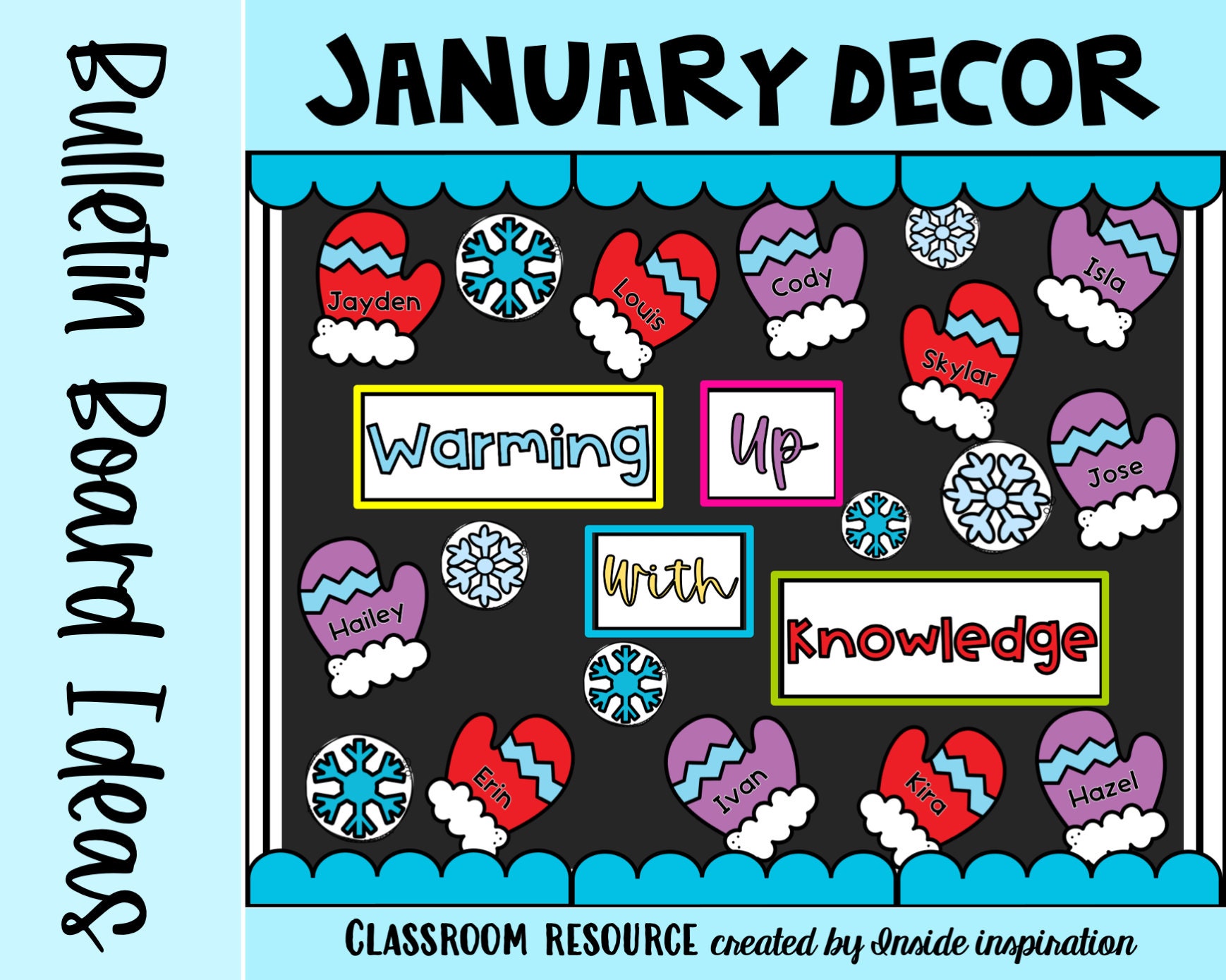 Winter Mitten Themed Monthly Classroom Decor Bulletin Board Idea ...