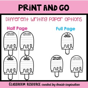 End of Year Bulletin Board This Year Was Sweet Writing Craft- Popsicles ...