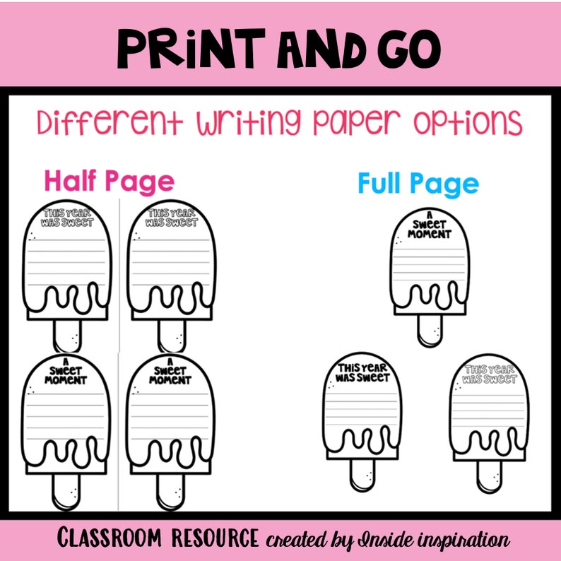 End of Year Bulletin Board This Year Was Sweet Writing Craft- Popsicles ...