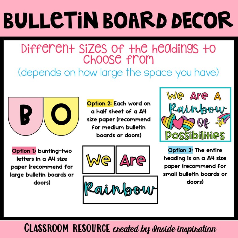 Back to School Bulletin Board Idea We Are A Rainbow of Possibilities ...
