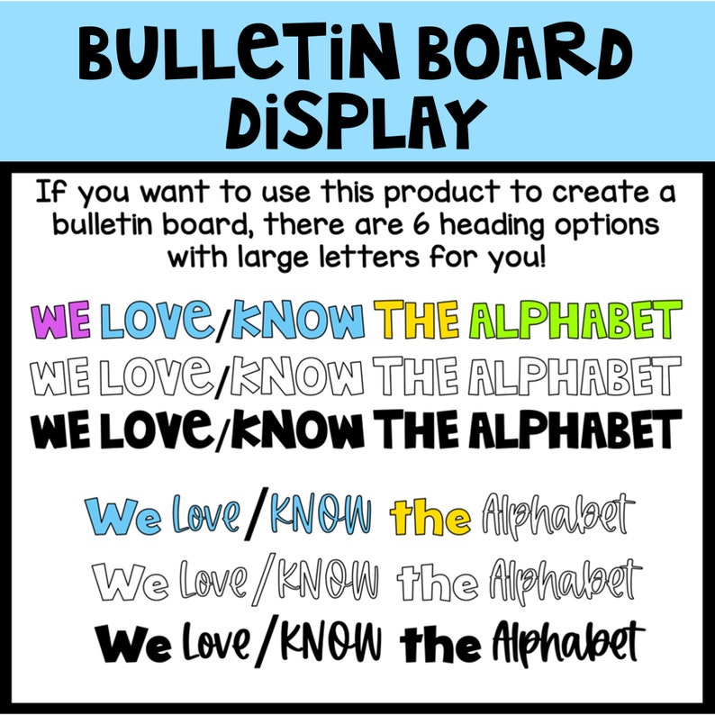 Alphabet Letter Crafts Printables Upper Case Letters A-Z Bulletin Board ...
