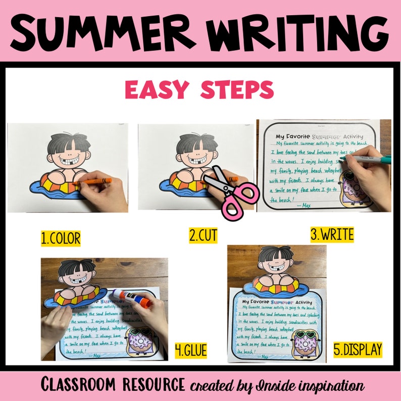 Floating Into Summer Floatie-themed Summer Craftivity Bulletin Board ...