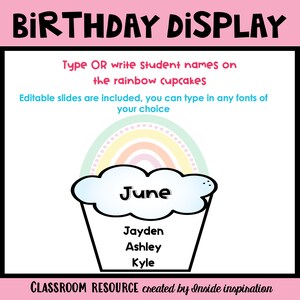 Pastel Rainbow Birthday Display - Happy Birthday Bulletin Board ...