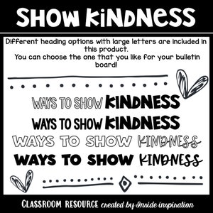 Black and White Gingham Kindness Bulletin Board Ways to Show Kindness ...
