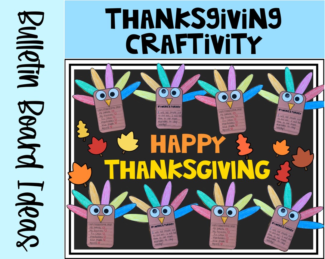Thanksgiving Turkey Craft Writing Craftivity Bulletin Board Kit - Etsy