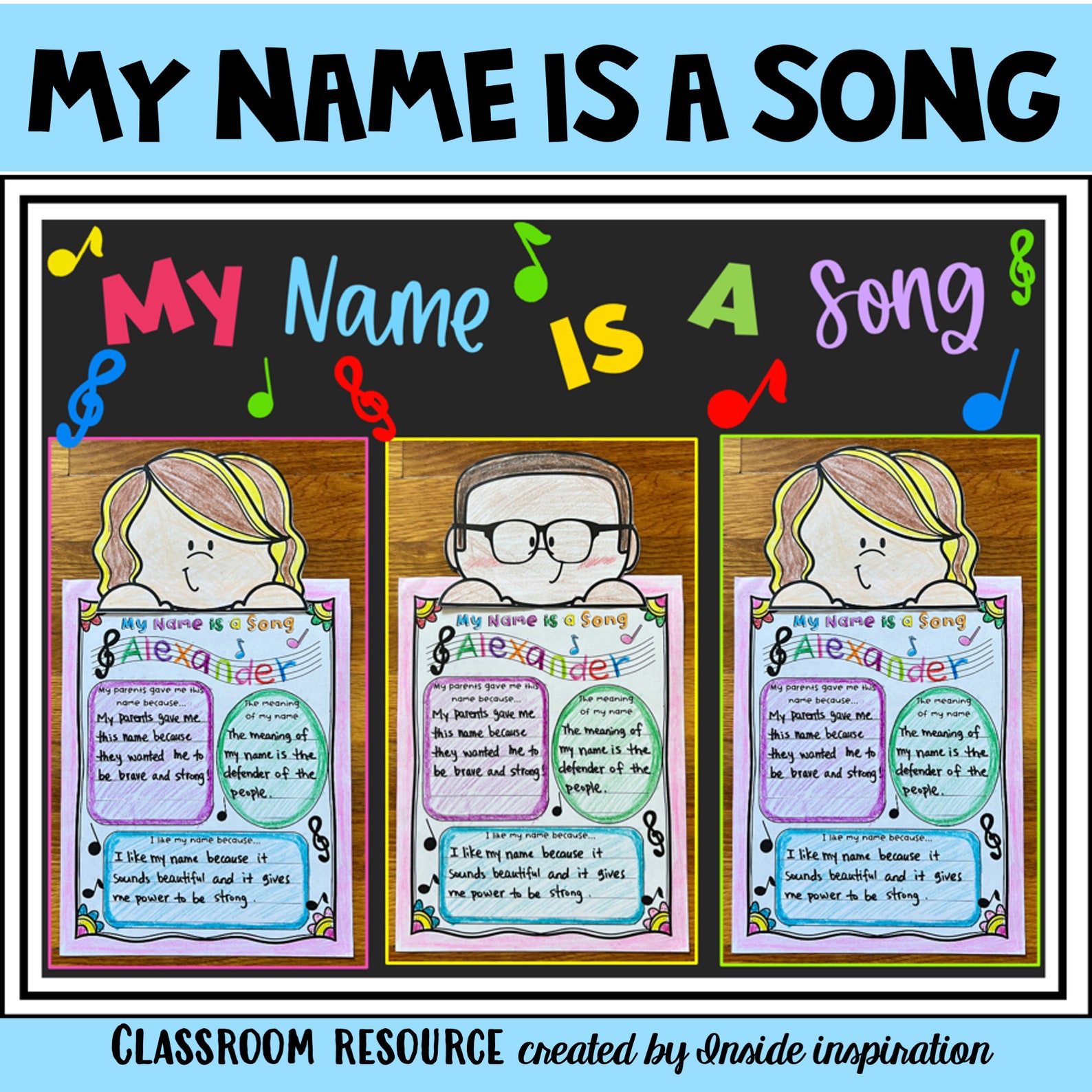 Your Name is a Song Book Companion Activity Bulletin Board Idea for ...