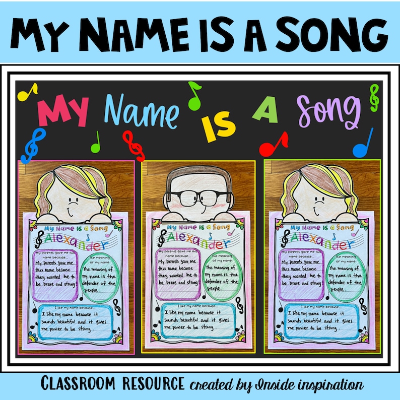 Your Name is a Song Book Companion Activity Bulletin Board Idea for ...