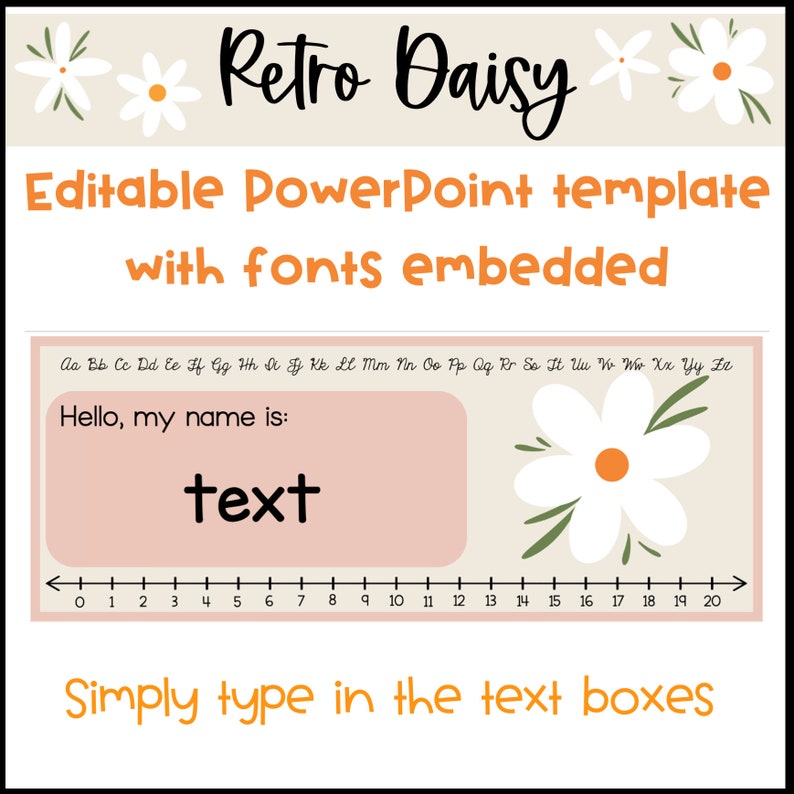 Retro Boho Daisy Themed Desk Plates Name Plates Calming - Etsy