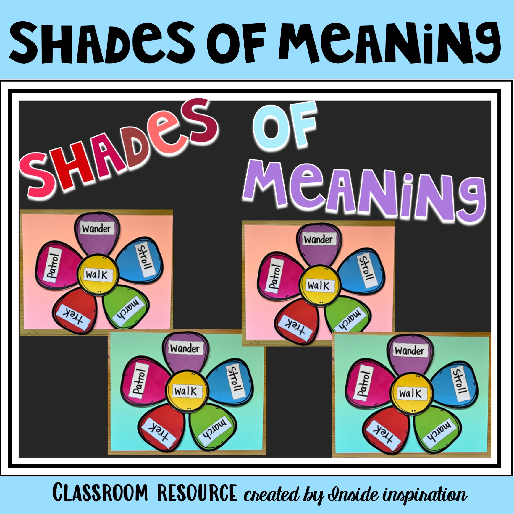 Shades of Meaning Flower Pedals Craft Bulletin Board Idea - Etsy