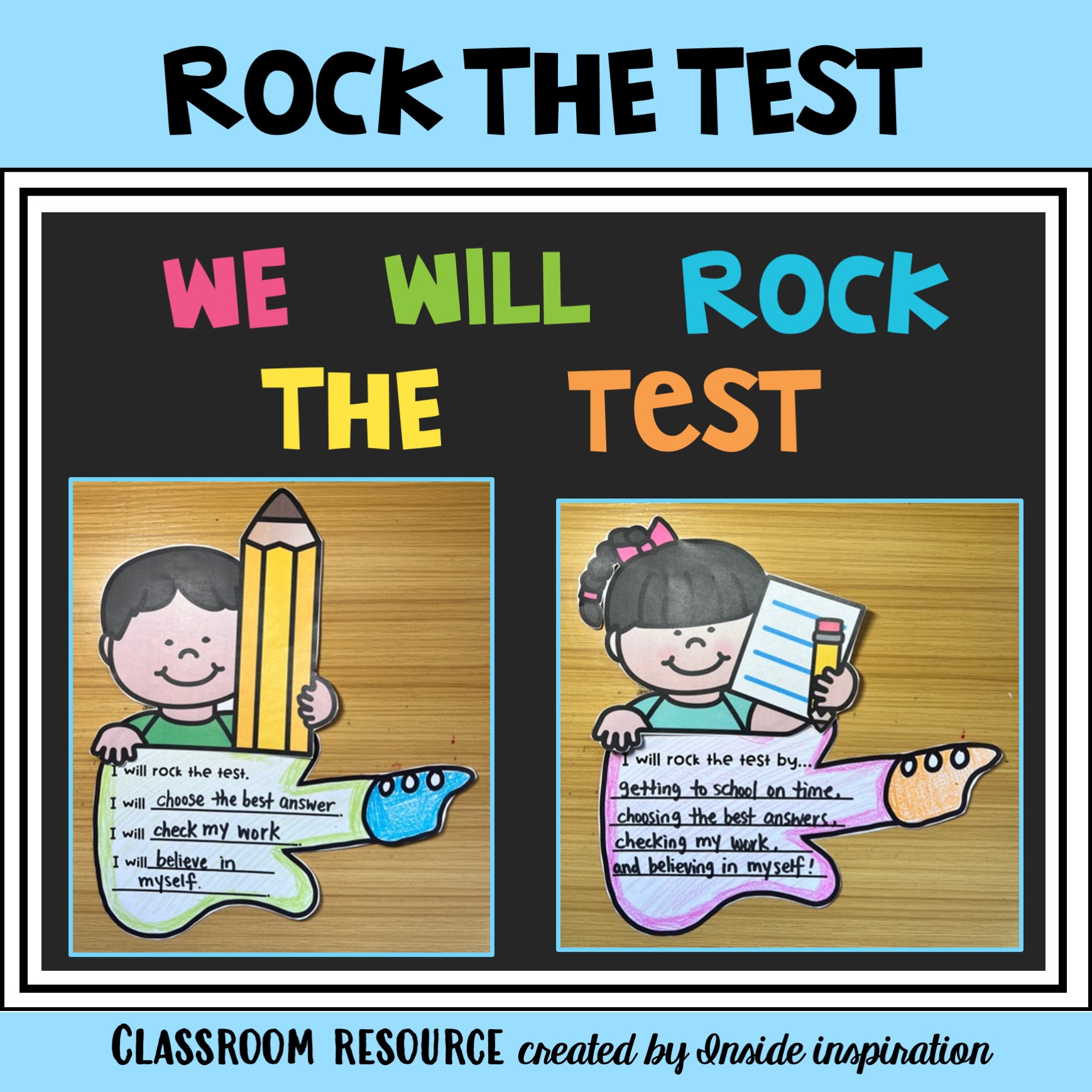 We Will Rock the Test Bulletin Board Idea Test Motivation - Etsy