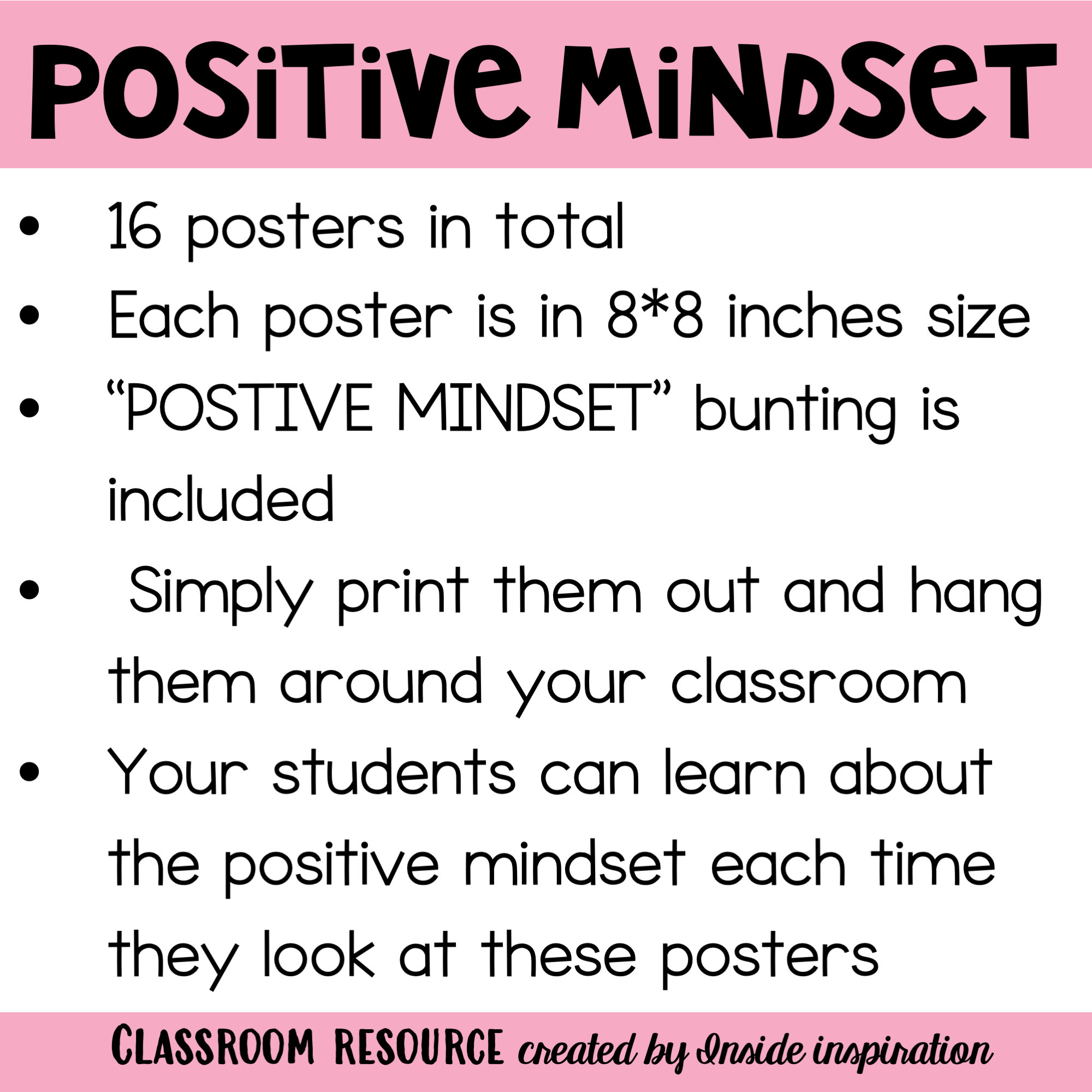Colorful Positive Mindset Posters Growth Mindset Posters - Etsy UK