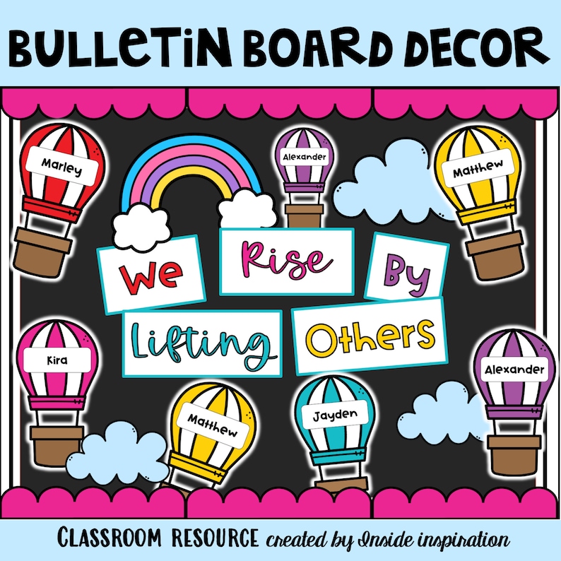 Back to School Hot Air Balloon Bulletin Board Idea and Door Decor - Etsy