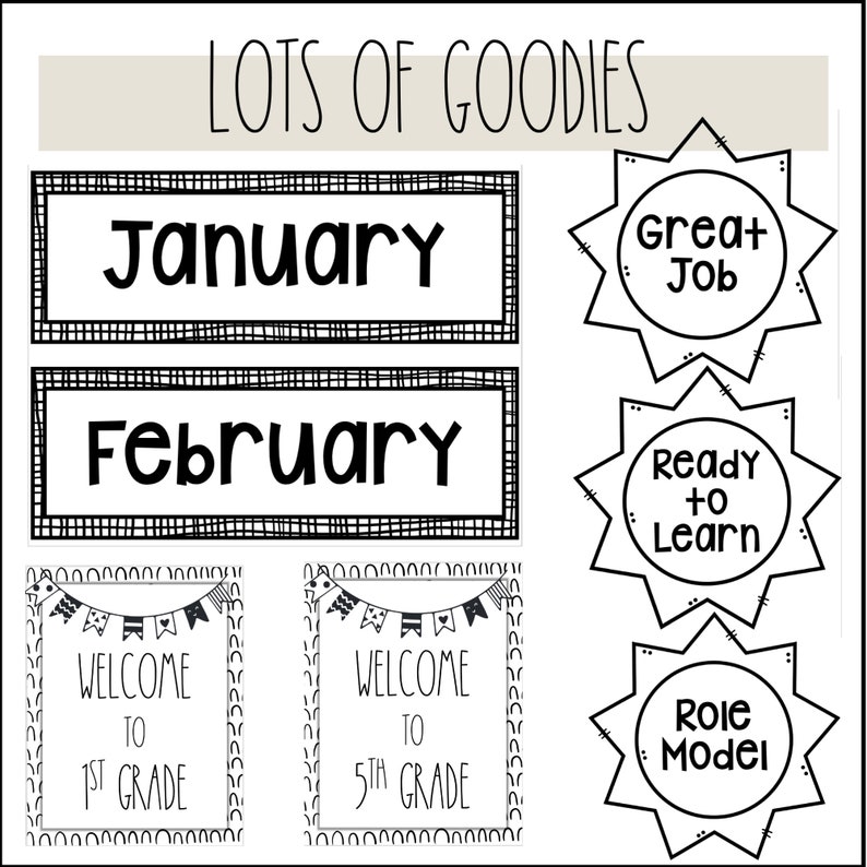 Editable Black and White Classroom Decor Minimalism Classroom - Etsy