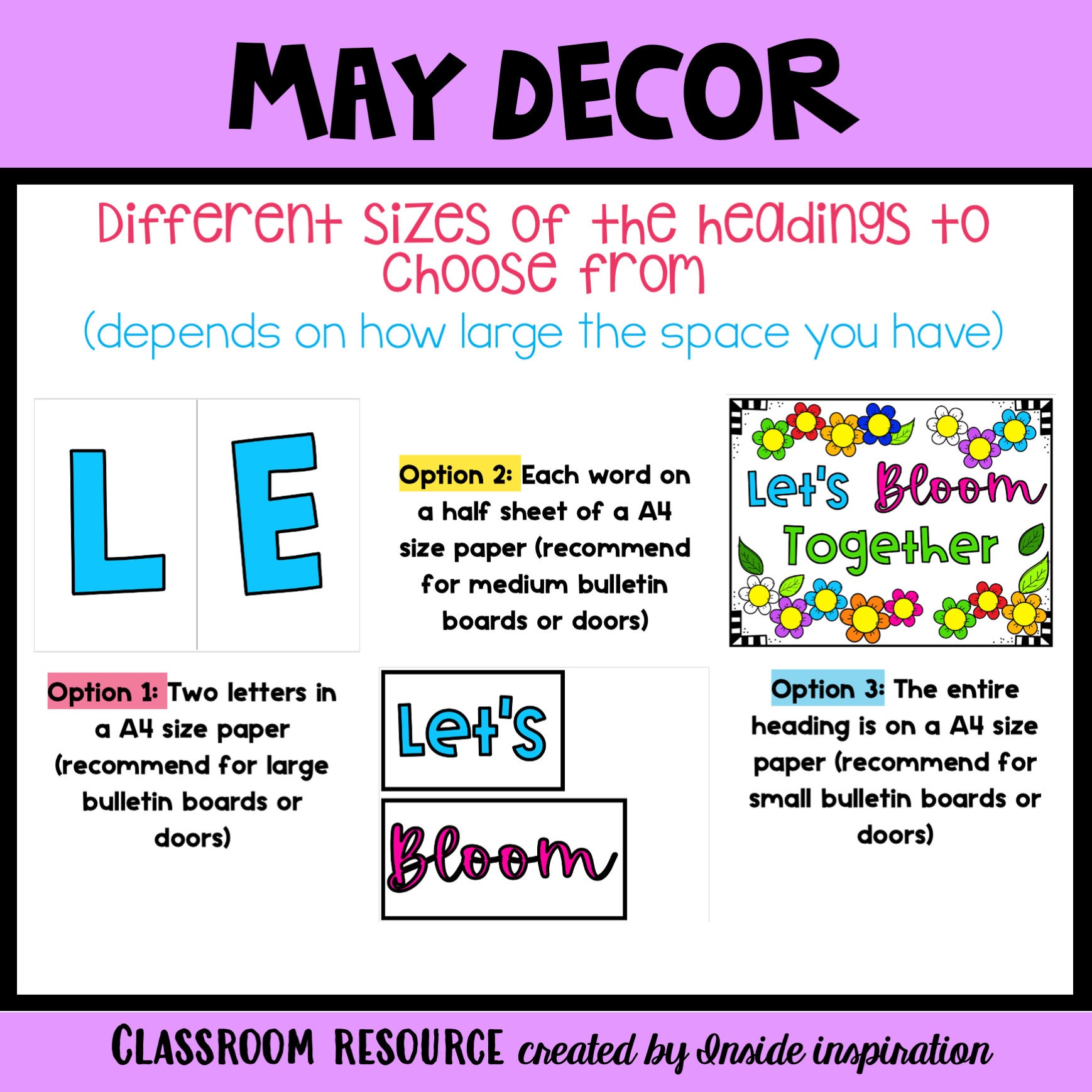 Blooming Flowers Themed Monthly Classroom Decor Bulletin Board Idea-may ...