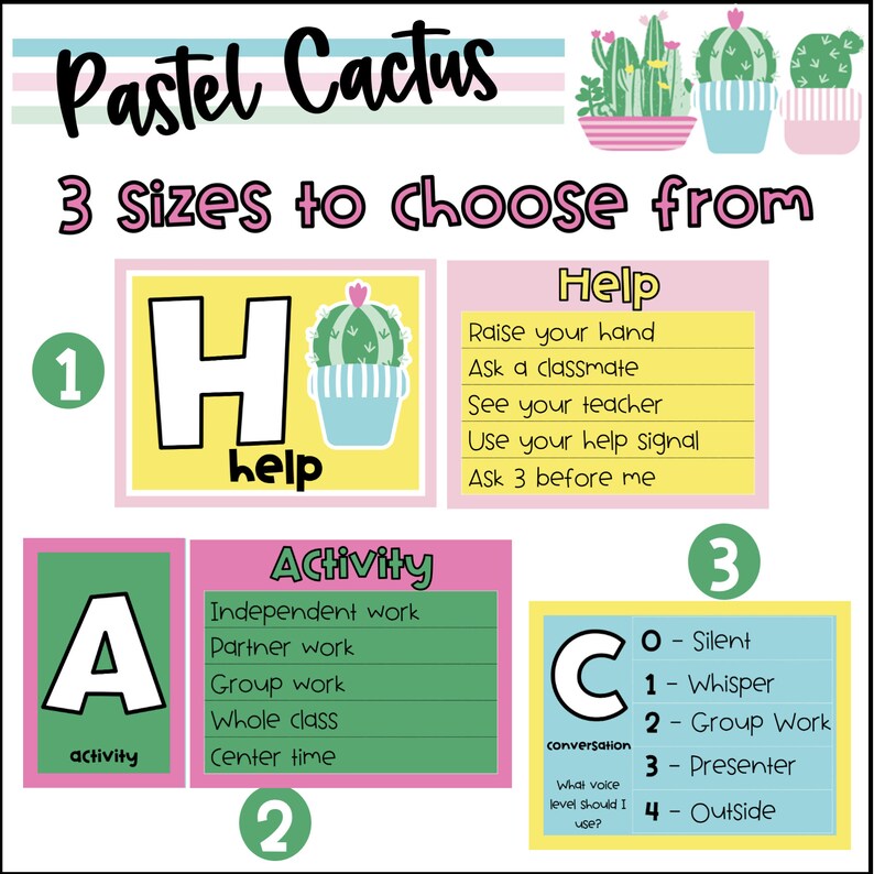 Pastel Cactus Themed CHAMPS Posters Classroom Decor⎮editable - Etsy