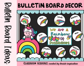 We Are a Rainbow of Possibilities Printable Classroom Bulletin Board ...