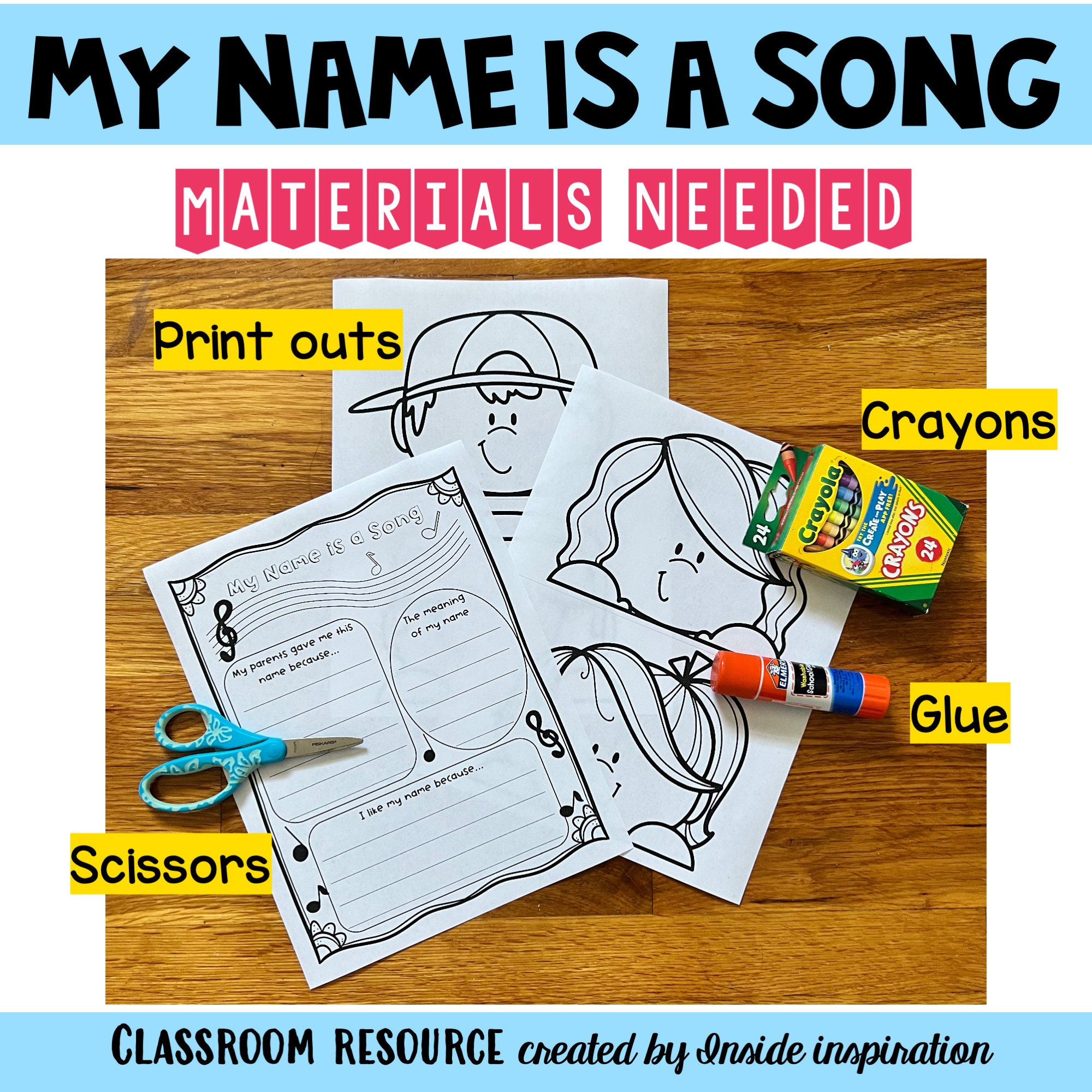 Your Name is a Song Book Companion Activity Bulletin Board Idea for ...