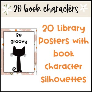 Retro Boho Daisy Classroom Library Posters With Book Character ...