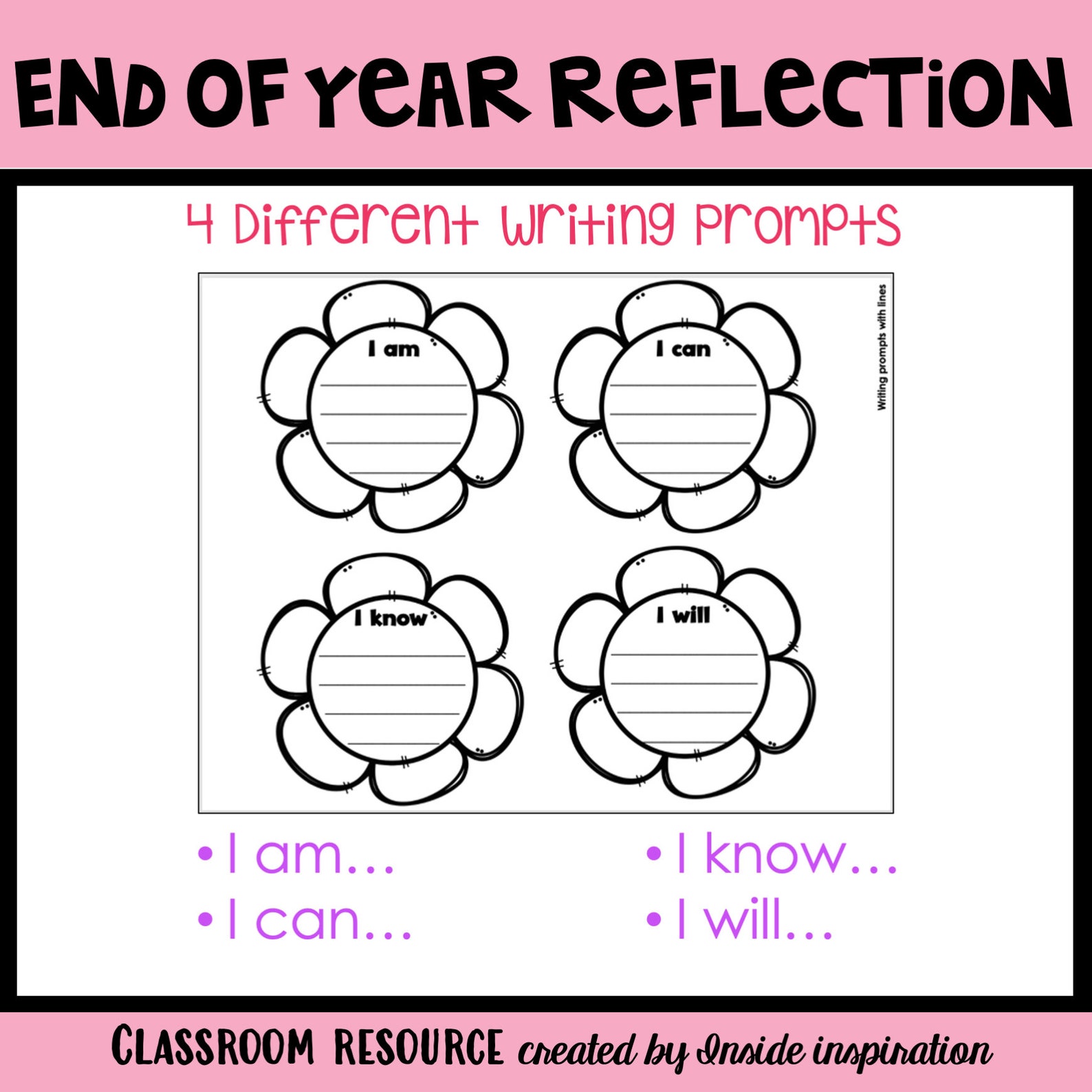 End of Year Reflection-look How We Bloomed This Year-bulletin Board ...