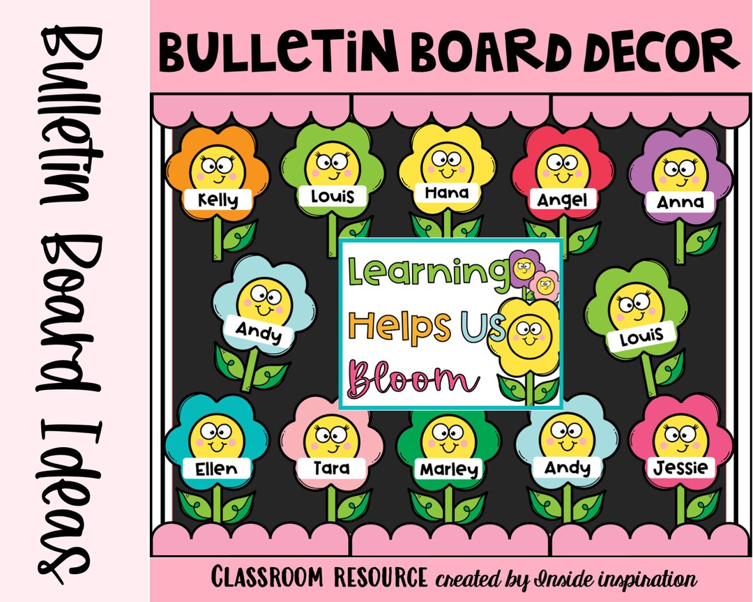 Back to School Bulletin Board Learning Helps Us Bloom Door Decor - Etsy
