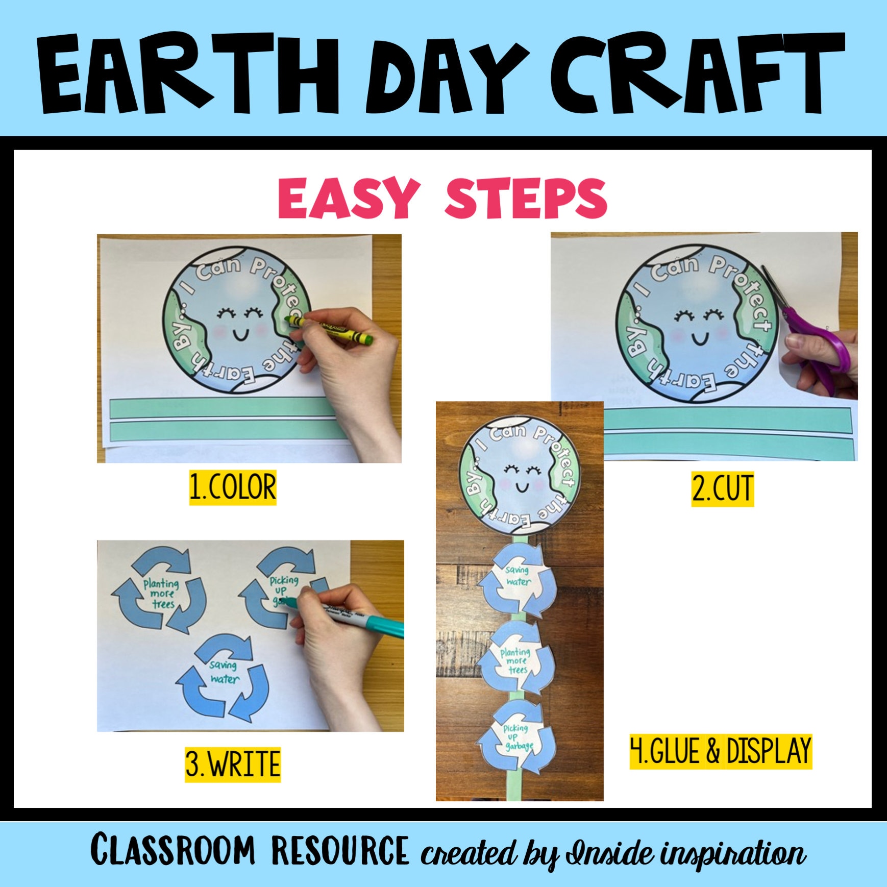 Earth Day Craft Simple Writing Bulletin Board Idea - Etsy