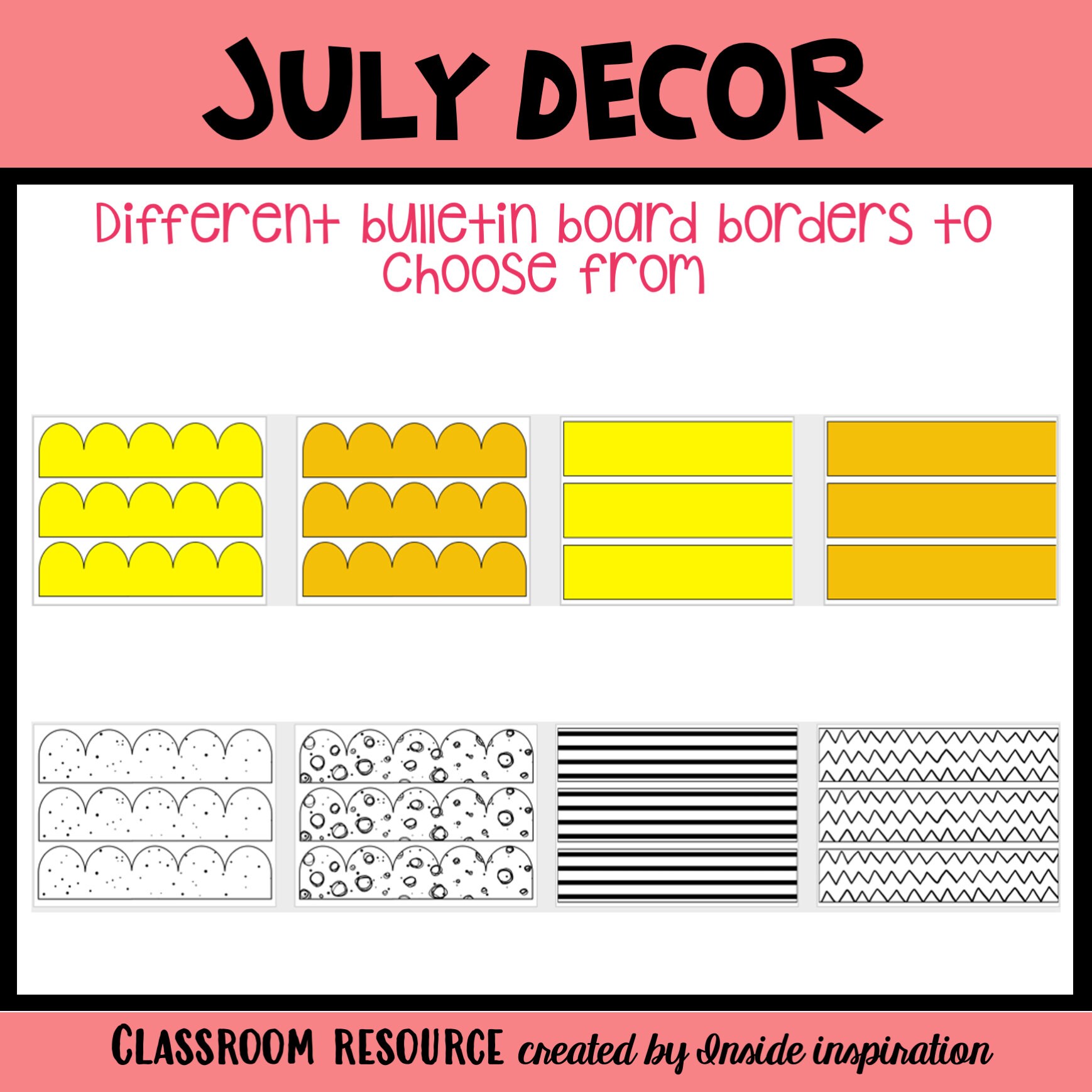 Shining Sun Themed Monthly Classroom Decor Bulletin Board Idea-july - Etsy