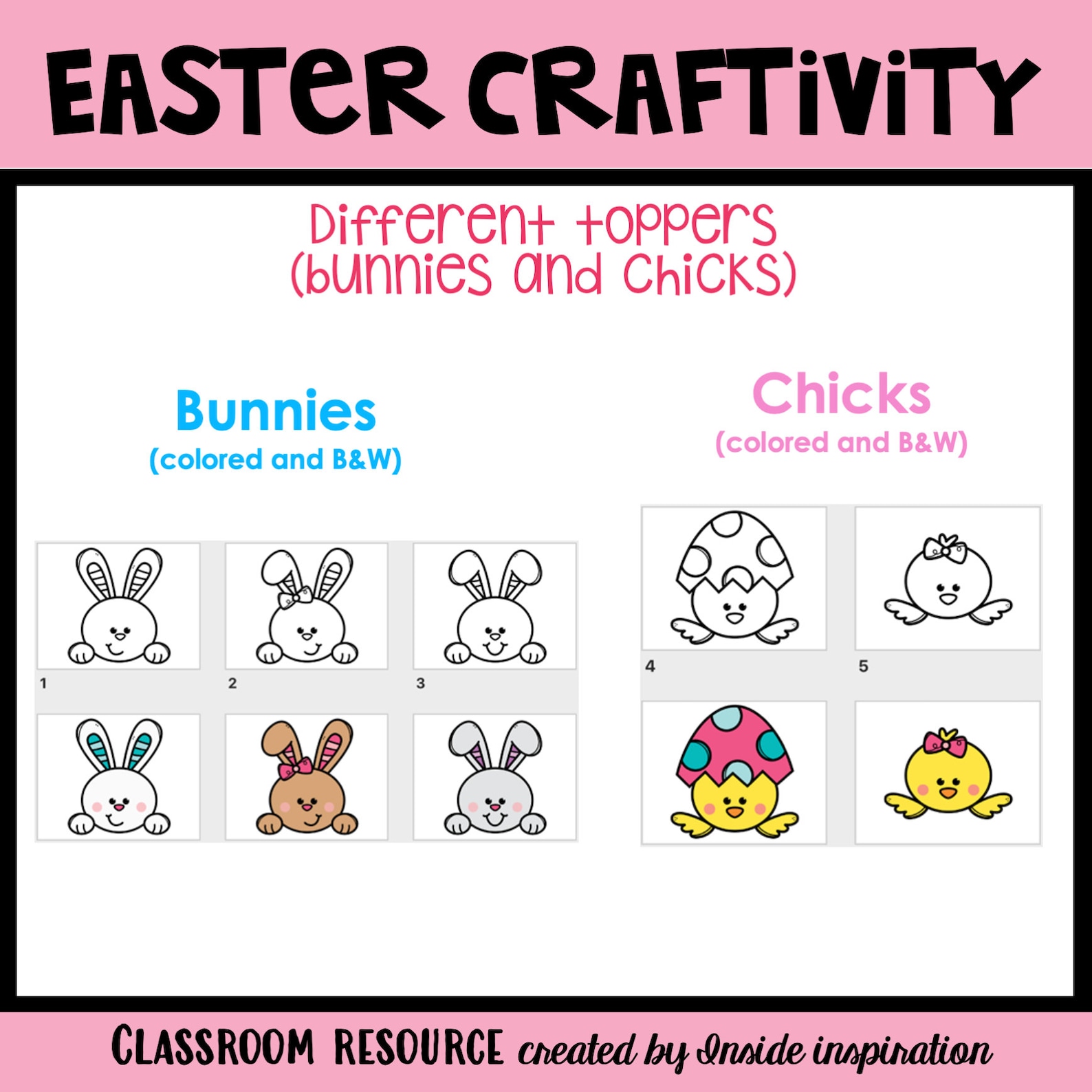 Easter Bunny and Chick Writing Craftivity Bulletin Board Idea - Etsy