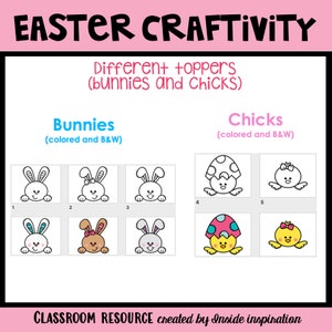 Easter Bunny and Chick Writing Craftivity Bulletin Board Idea - Etsy