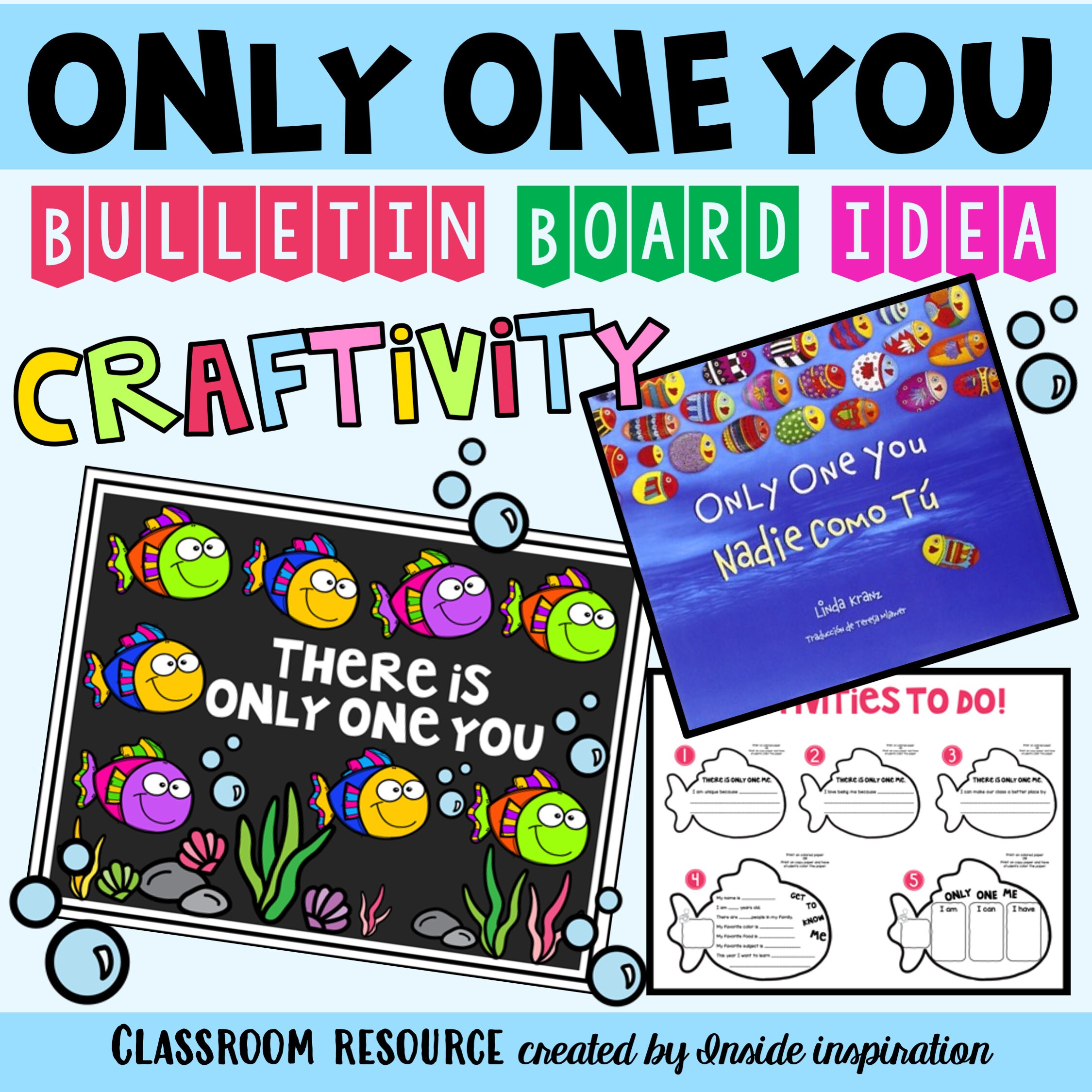 Back to School Craftivity Bulletin Board Display--only One You Book ...