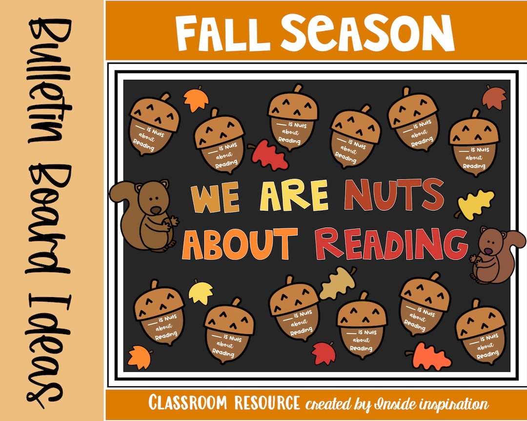 Fall Season We Are Nuts About Reading Writing Flipbook Bulletin Board ...